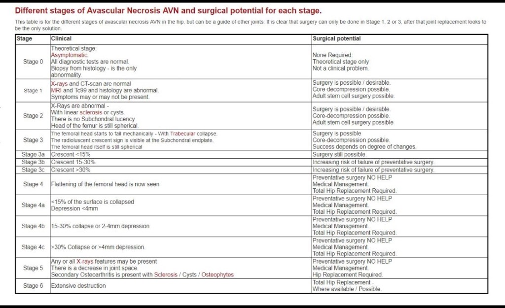 Steinberg Stages Of Osteonecrosis-Avascular Necrosis – Avascular ...
